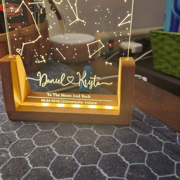 Personalized Constellation Chart Lamp Gift Star Map on Night Light Gift ...