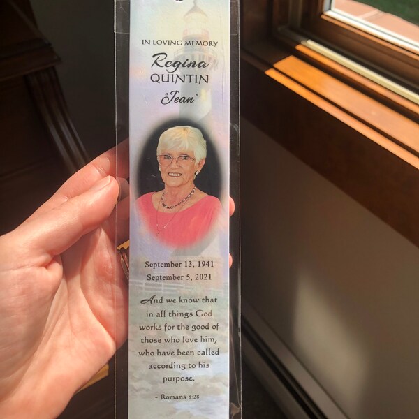 Personalized Memorial Bookmarks, Funeral Favors, Custom Bookmark #MPB1 ...