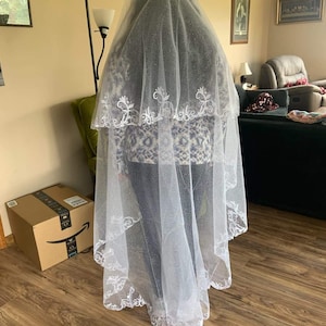 Wedding Veil Lace Bridal Veil Cathedral Veil Long Fingertip - Etsy