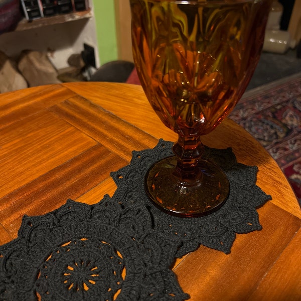 Set Gothic Doily, Crochet Black Doilies Like Dark Home Decor - Etsy