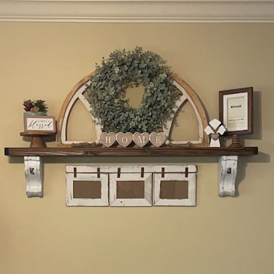 French Country Shelf With Knobs / Distressed Shelf With Knobs / Kitchen ...
