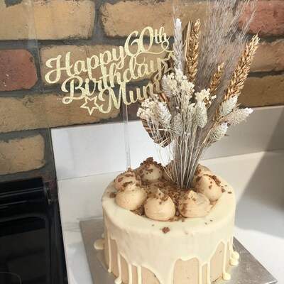 Gold and Cream Bakers Box Cake Decoration Kit Dried Flower - Etsy