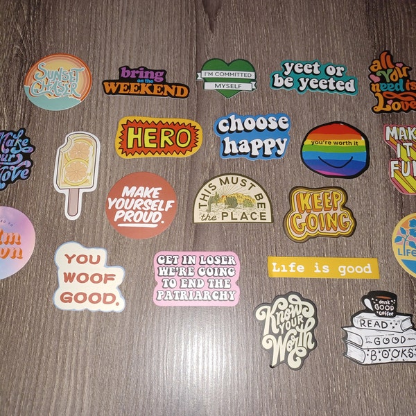 Inspirational Waterproof Quotes Sticker Pack-encouragement-glossy-study ...