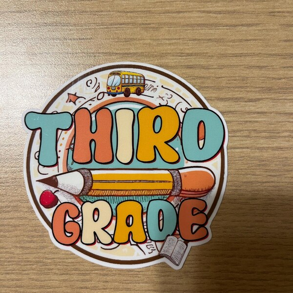 Third Second Grade Sticker, Teacher Sticker, Elementary School Sticker ...