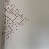 Kolam Half Wall Sticker - Folk Indian Wall Art Decal - Patterns for ...