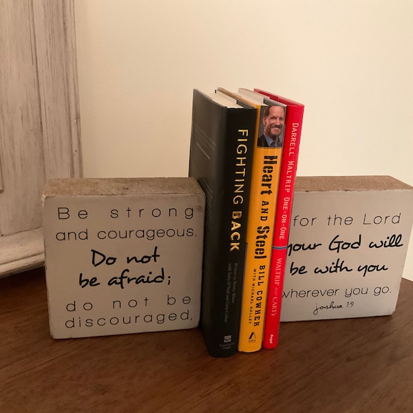 Scripture Bookends/ Concrete Bookends/ Joshua 1:9 / Be Strong and ...