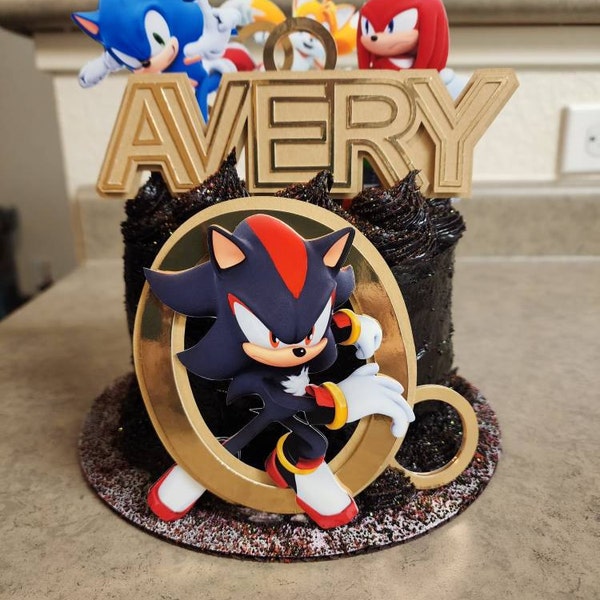 Sonic Shadow Cake Topper | Sonic Cake Topper | Sonic Shadow Party ...