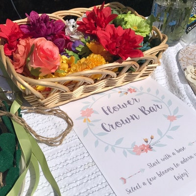 DIY Flower Crown Bar Printable 8 X 10 Bridal Shower Printable Bohemian ...