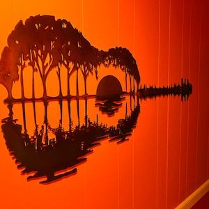 Abstract Guitar Metal Wall Art Metal Guitar Art Abstract Guitar Wall ...