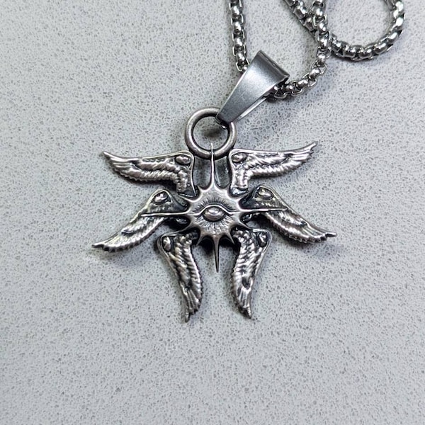 Realistic Seraphim Biblically Accurate Angel Pendant Solid 925 Sterling ...