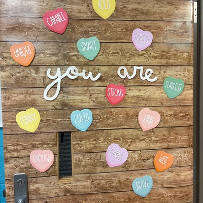 Conversation Hearts Bulletin Board Kit valentine's Day - Etsy