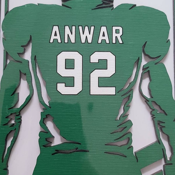 Personalized Football Player Wood Sign - Etsy