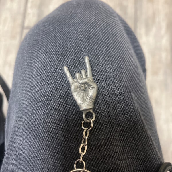 Rock on Pewter Keyring - Rock Music Gift Heavy Metal Gift - Music ...