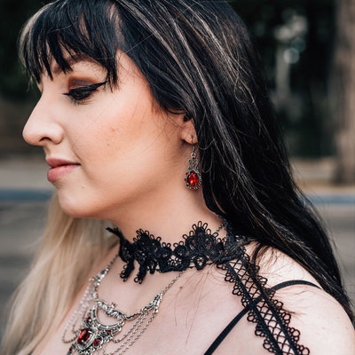 Dark Ruby Red/garnet Filigree Flapper 1920's Style Antique Silver ...