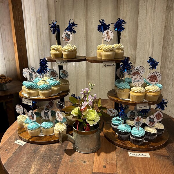 Cowboy Cupcake Toppers Cowboy Horse Circles Decor Country Western Wild ...