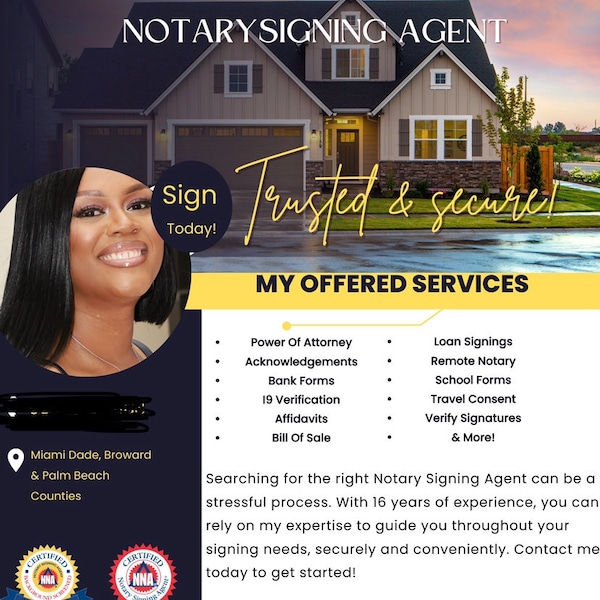 Notary Public Marketing Flyer Template: Mobile Notary Signing Agent ...