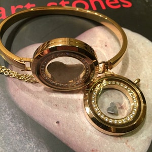 Large 30mm Gold Floating Locket Necklace-stainless - Etsy