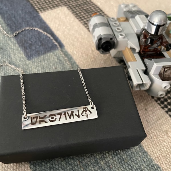 Star Wars Aurebesh Name Necklace, Jedi Order Custom Rebel Alliance Star ...