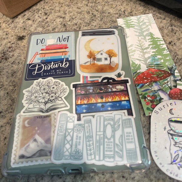 Clear Spooky Vibes Sticker, Mini Fall Landscape Vinyl Decal With Cute ...