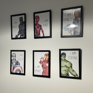 8 Superhero Wall Art, Superheroes Poster, Set of Nursery Prints, Boys ...