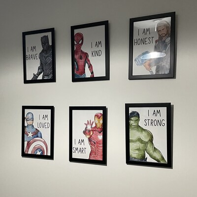 8 Superhero Wall Art, Superheroes Poster, Set of Nursery Prints, Boys ...