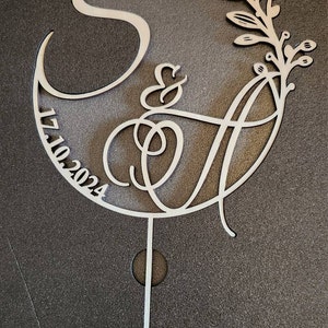 Custom Initial Wedding Cake Toppers, Gold Cake Topper for Wedding ...