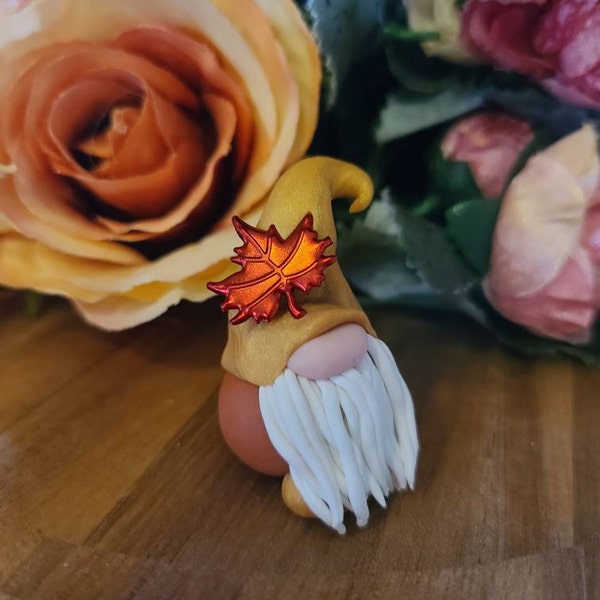 Fall Polymer Clay Leaf Gnome - Etsy