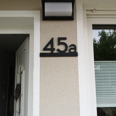 Modern House Numbers Black Acrylic Contemporary Home Address Underline ...