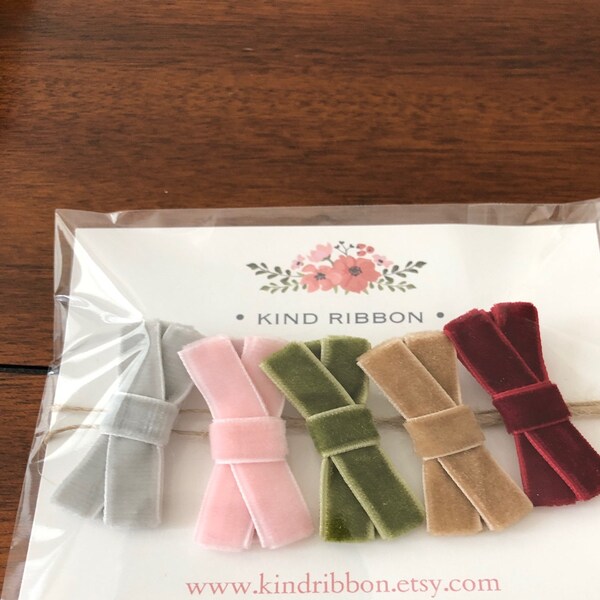 Velvet Bow Hair Clips, Mini Velvet Hair Clips, Velvet Clippies, Baby ...