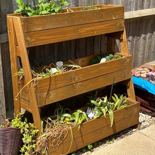 Wooden Bird Table Slate Roof Wild Garden Birds Feeding Station Feeder ...