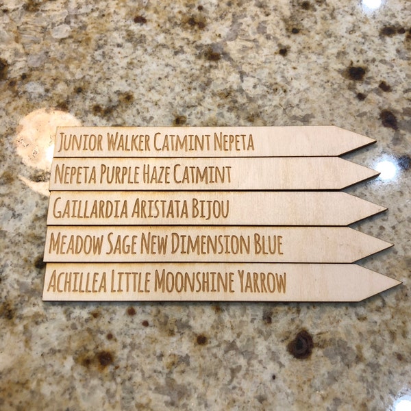 Custom Wood Plant Markers- Plant Tags - Plant Name Stakes - Cute Plant ...