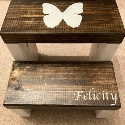 Personalized Rustic Kids Step Stool Rustic Wooden Step Stool - Etsy