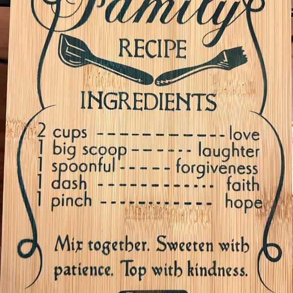 Family Recipe SVG | Home SVG | Kitchen Quotes Sayings Cutting Board ...
