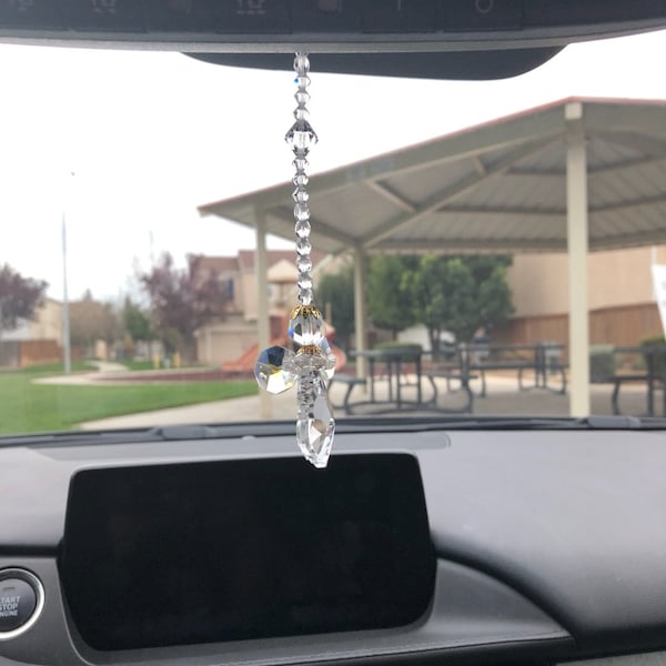 Swarovski Crystal Angel/ Rear View Mirror Decoration Angel - Etsy