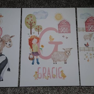 Farm Alphabet and Numbers Prints, Alphabet Poster, Farm Animals, ABC ...