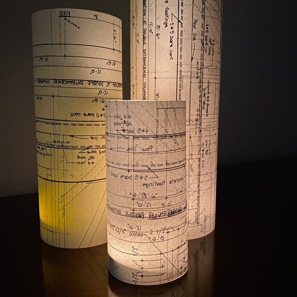 Blueprint Luminaries, Choose Size, Architect Decor, Blueprints ...