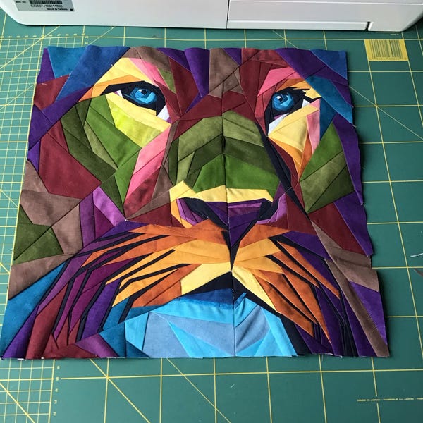 PDF the Heart of a Lion Foundation Paper Piece Pattern; Lion Quilt ...