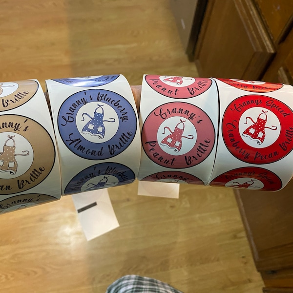 100 X Custom Roll Circle Labels. Your Own Design is Printed 100+ Bulk ...