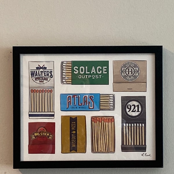 Custom Matchbook *UNFRAMED* 8x10" Art Print | Hometown | Traveler Gift ...