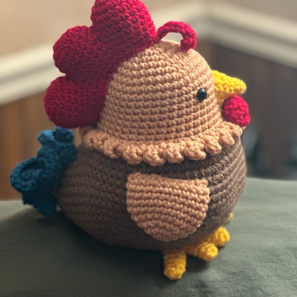 Crochet Chicken Pattern, Amigurumi Chicken Pattern, Andre the Rooster Pattern by Erinmaycrochet ...