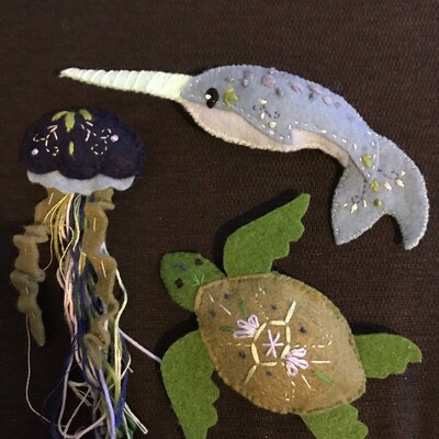 Plush Sewing Pattern for 6 Different Sea Creatures Felt Animals, PDF ...