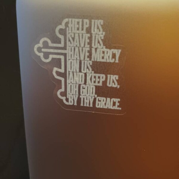 White Divine Liturgy Prayer Sticker, Orthodox Sticker, Orthodox ...