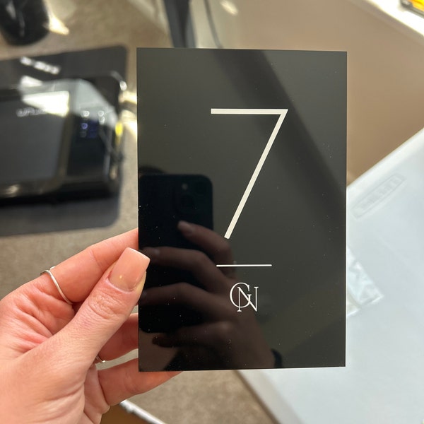 Luxe Acrylic Rectangle Table Numbers - Minimalist Wedding Table Numbers ...