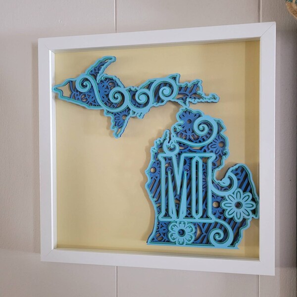 Layered 3D Mandala Michigan State SVG | 4-layer Laser Cut File ...