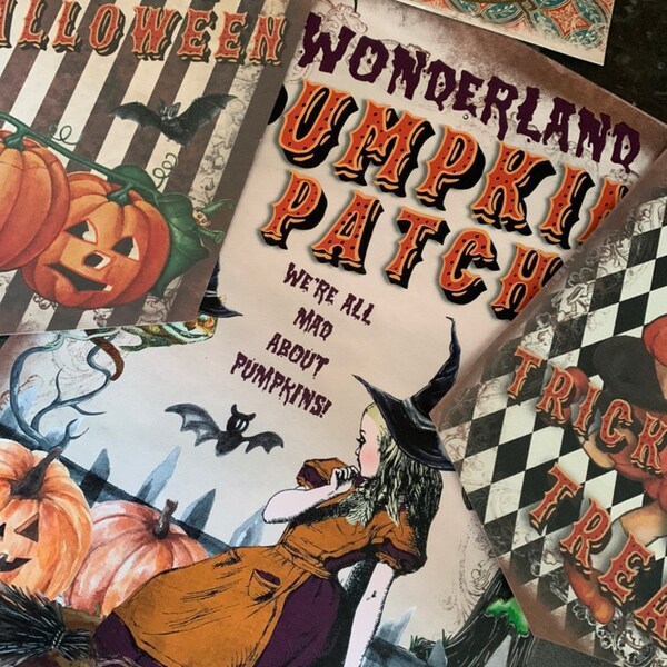Alice in Wonderland Pumpkin Farm Sign,halloween Sign, Halloween Pumpkin ...