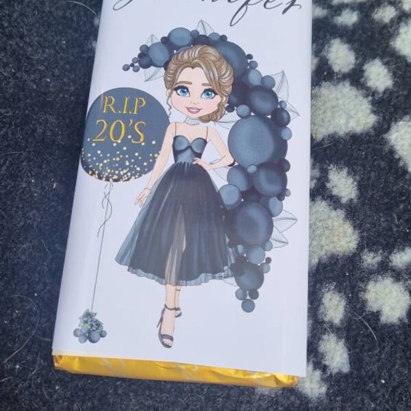 Personalised Chocolate Galaxy Bar Wrapper, Birthday Cake, Party Bag ...