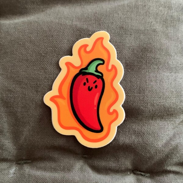 Spicy Pepper Mini Sticker | Waterproof Sticker | Kawaii Food | Mini ...