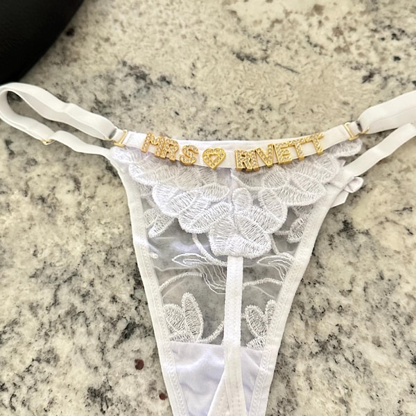 Custom Thong G-strings With Gold Charms Name Personalized Thong With ...