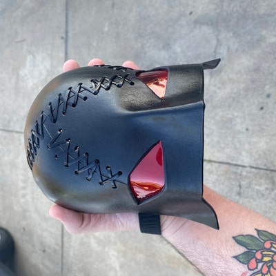 Black Superhero Leather Mask - Etsy