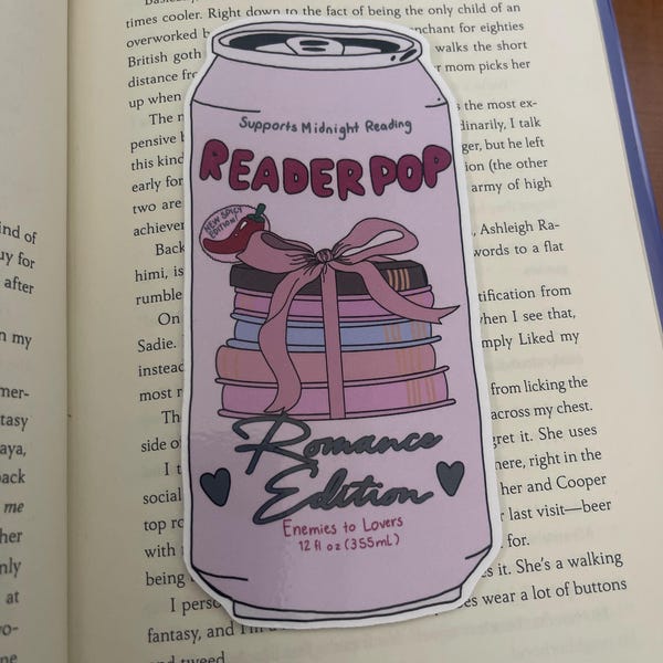 Romance Readerpop Bookmark | Soda Bookmark | Romance Bookmark | Bookish ...